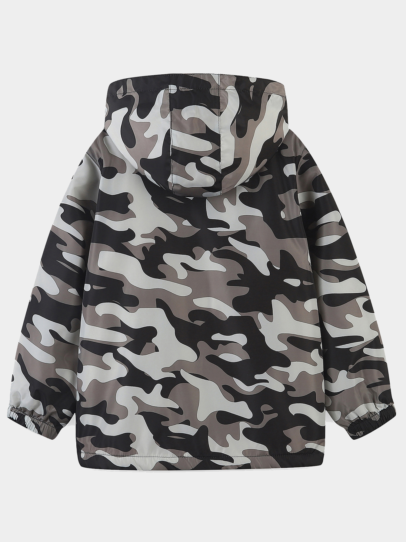 Boys Casual Camouflage Print Zipper Hooded Jacket Cardigan - Temu ...