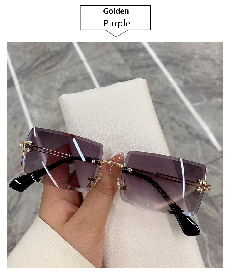 Vintage Rimless Gradient Men Women Fashion - Temu United