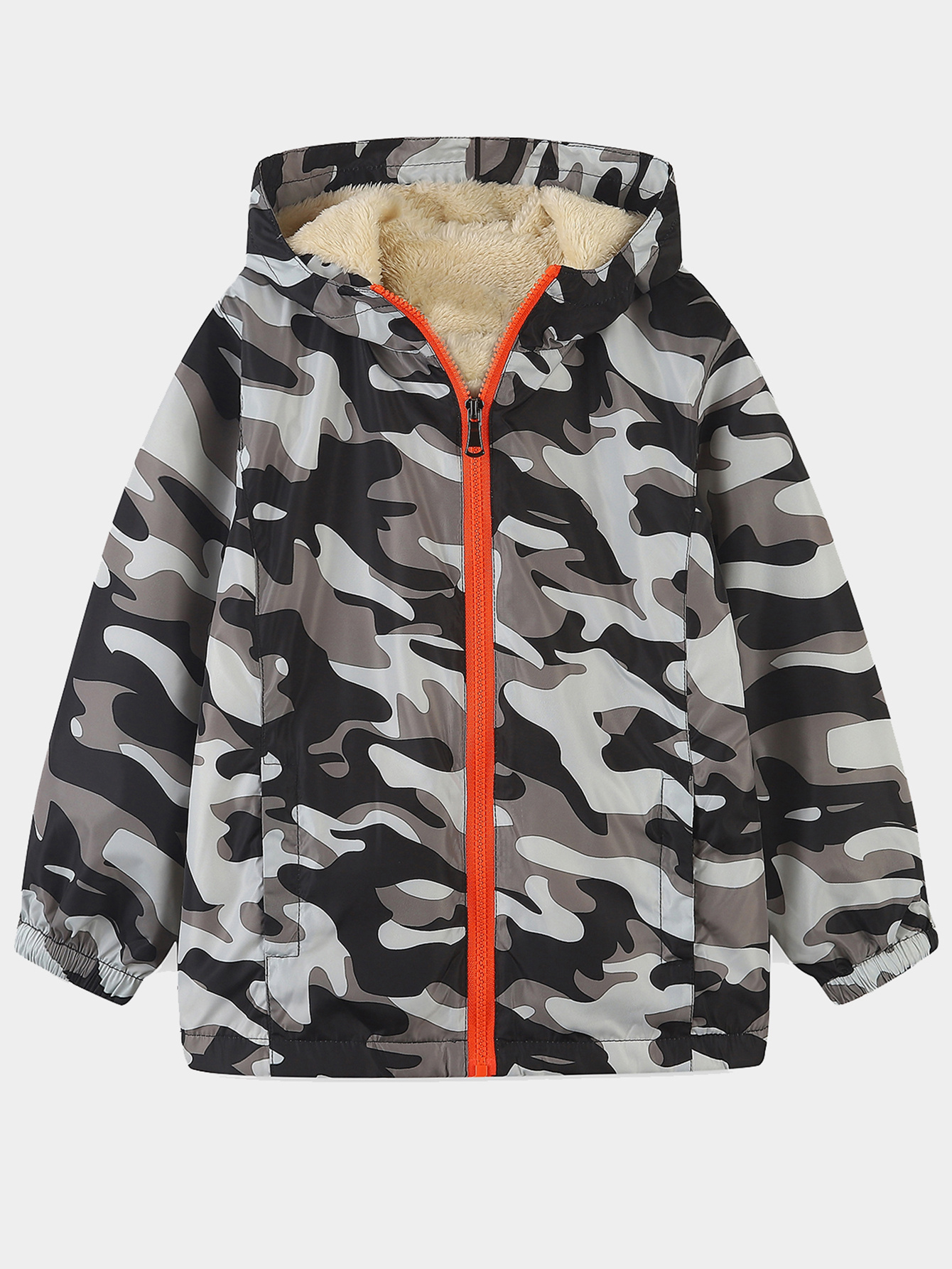 Boys Casual Camouflage Print Zipper Hooded Jacket Cardigan - Temu ...