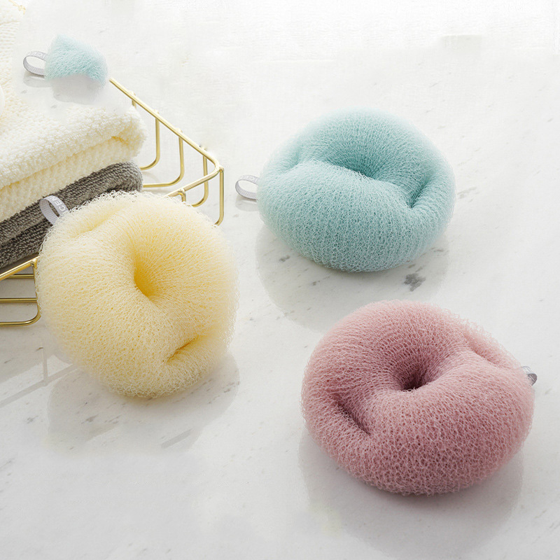 cute bath ball scrub bath flower sponge shower body purifying ball mesh ...