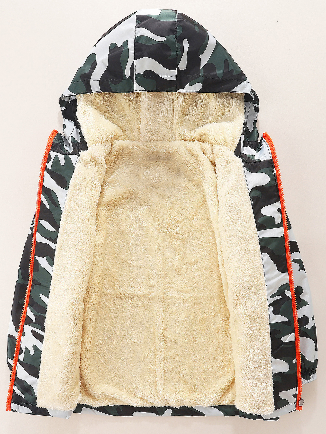 Boys Casual Camouflage Print Zipper Hooded Jacket Cardigan - Temu ...