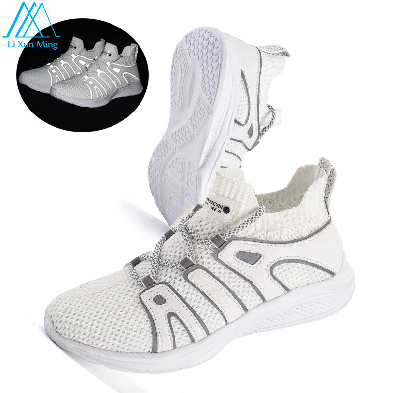 Men's Breathable Mesh Running Shoes Comfortable Reflective Design Athletic Shoes For Jogging ...