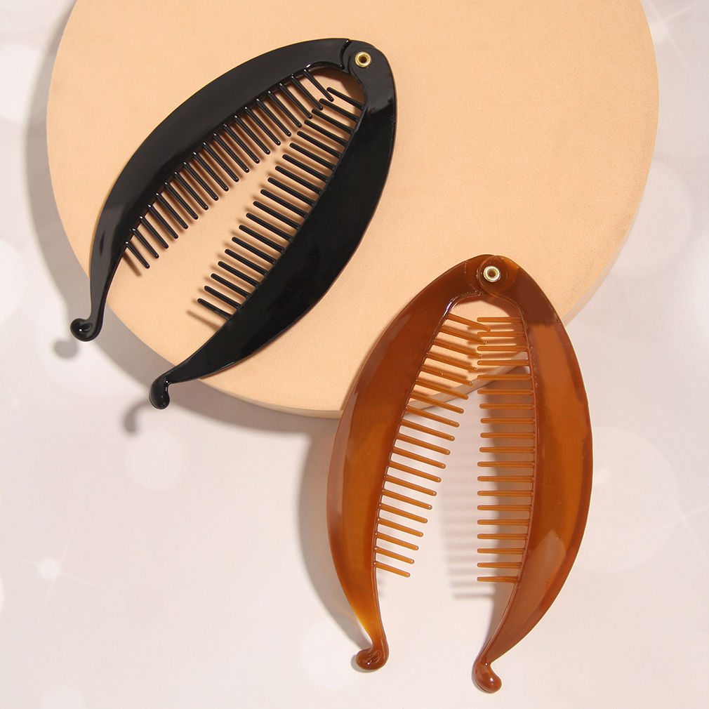 Acrylic Hair Clips Stretch Comb Headbands Banana Hair Clips - Temu ...