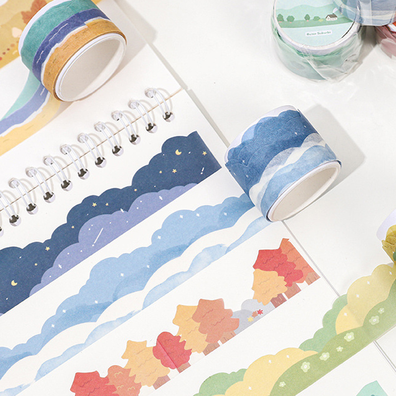 1roll Pc Sculptural Paper Sticker Wooden Series Creativity Simple Note ...