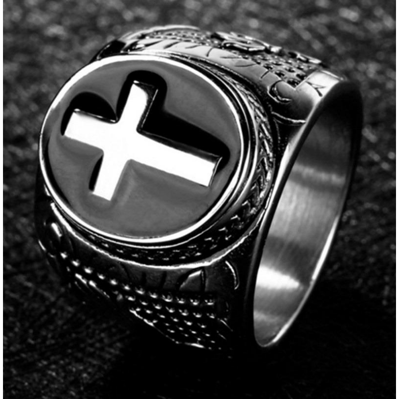 New Exquisite Fashion Cross Ring Men's Personality Trend - Temu United ...