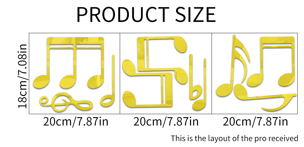 Musical Notes, Creative Acrylic Mirror Wall Stickers, Music Classroom ...