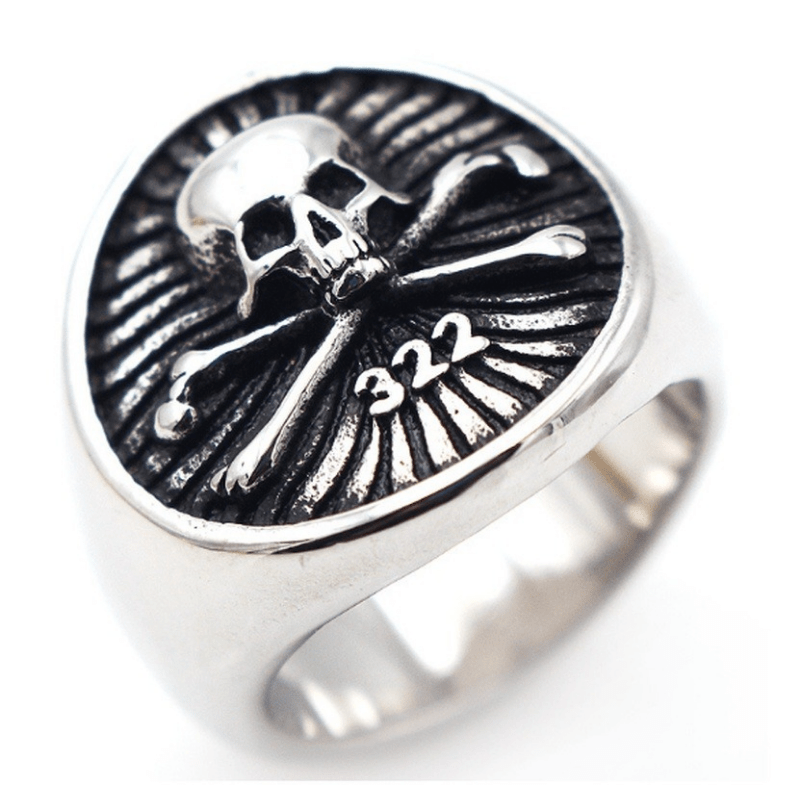 Classic Punk Gothic Men's Metal Two Tone Skull Ring Glamour - Temu ...