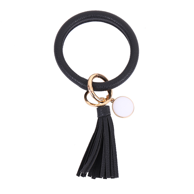 Fashion Women Tassel Charm Wristlet Faux Leather Keychain - Temu United ...