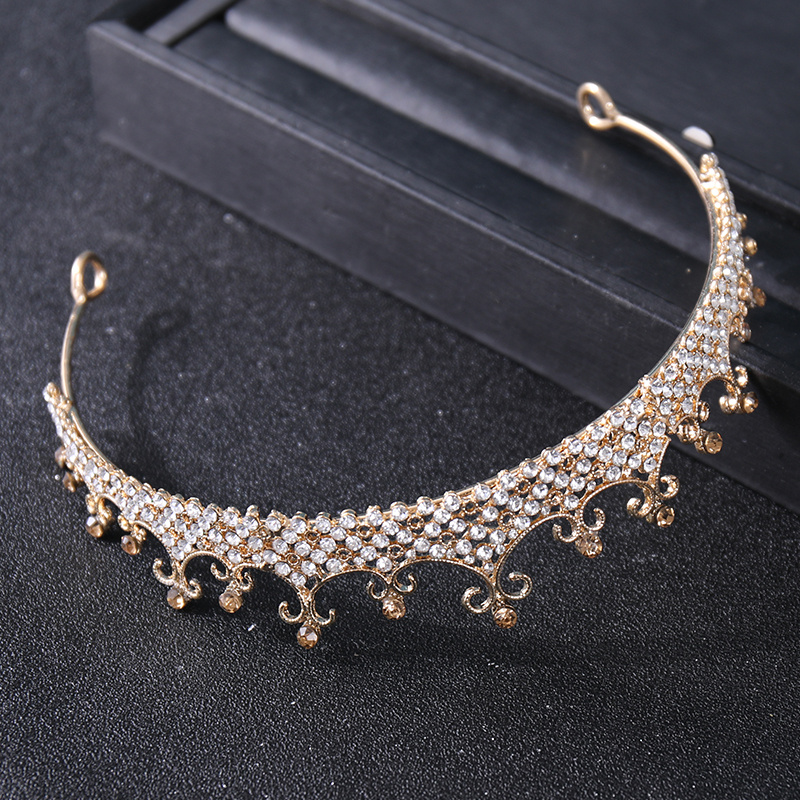 Silvery Golden Rhinestone Crown Hairband Headband Party - Temu United