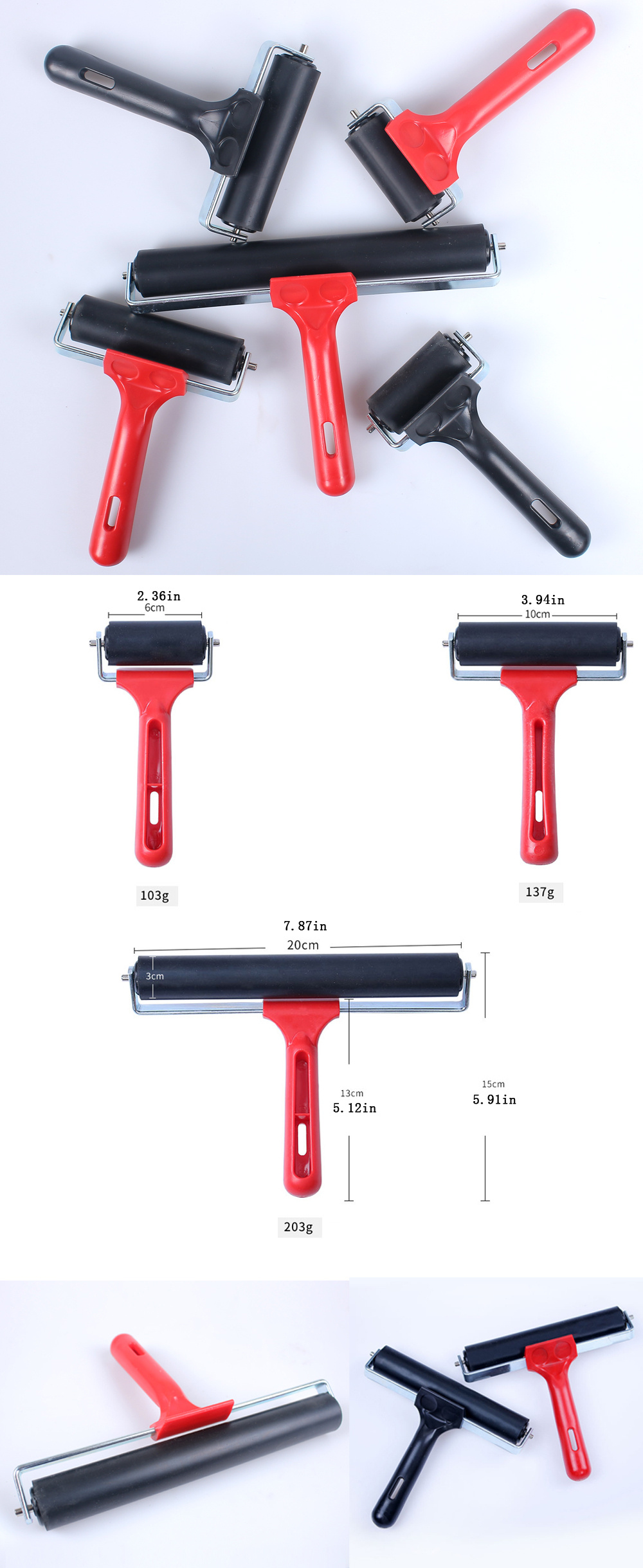 2/3/4pcs Rubber Rollers, Painting Tools, Printmaking Rollers, Diamond ...