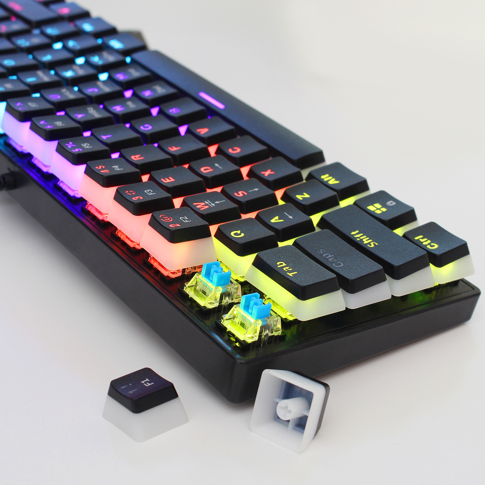 61 key wired mechanical keyboard color backlit pudding - Temu Australia