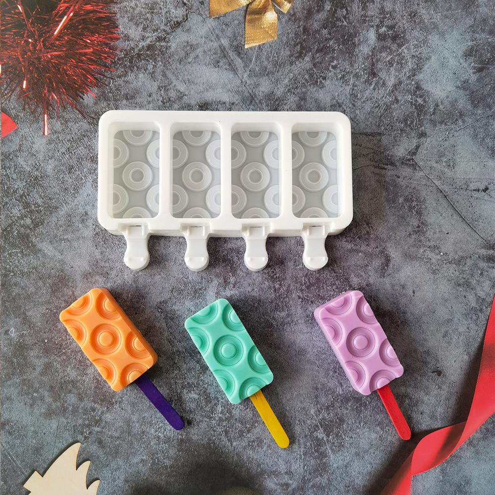 4 Silicone Ice Cream Mold Small Circle Shaped Popsicle Ice - Temu ...