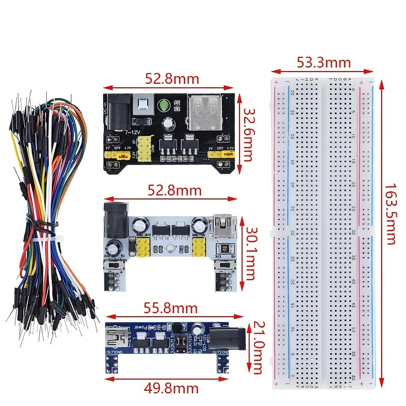 3 3v 5v Mb102 Breadboard Power Module Mb 102 830 Points Prototype Bread ...