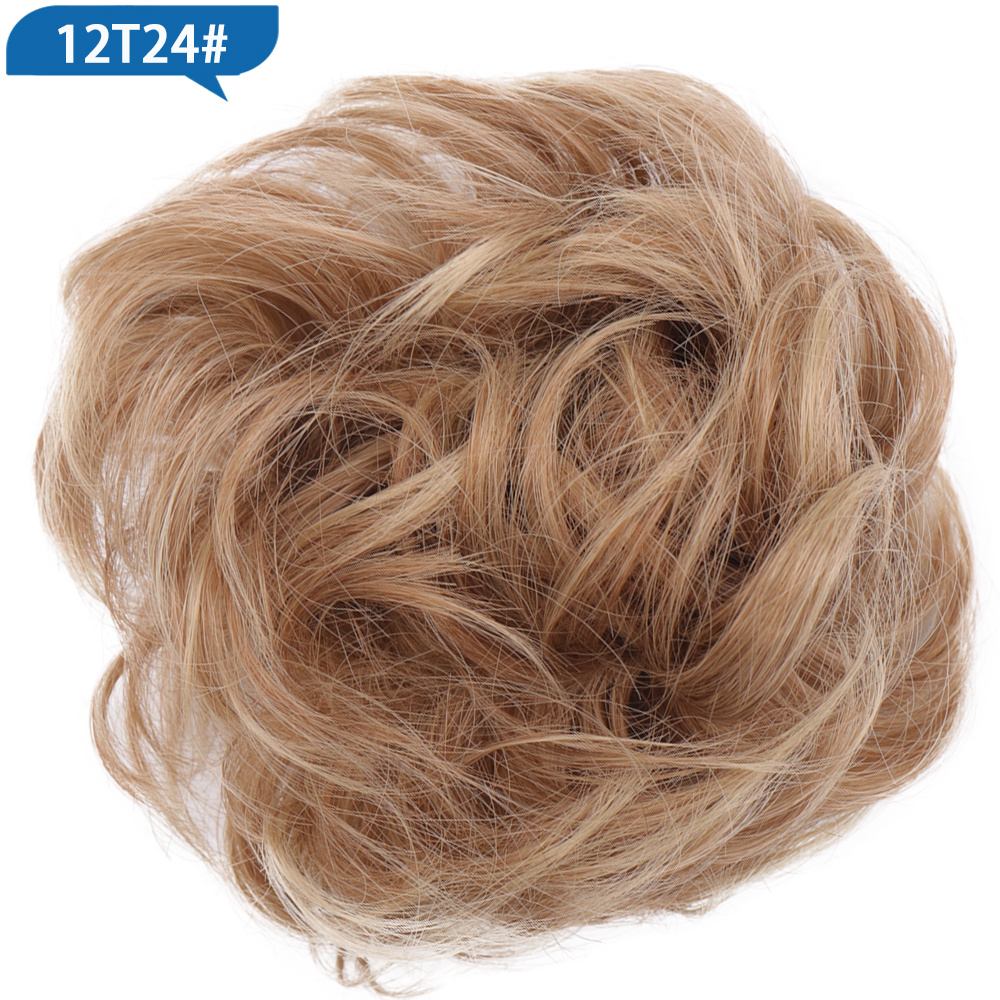 Curly Synthetic Bun Hair Extensions Elastic Donut Ponytail - Temu ...