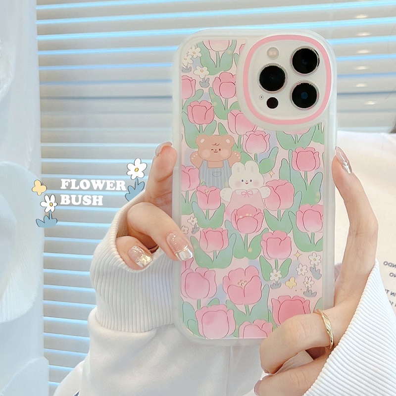 pink flower bear phone case 13/13mini/13pro/13 - Temu United Kingdom