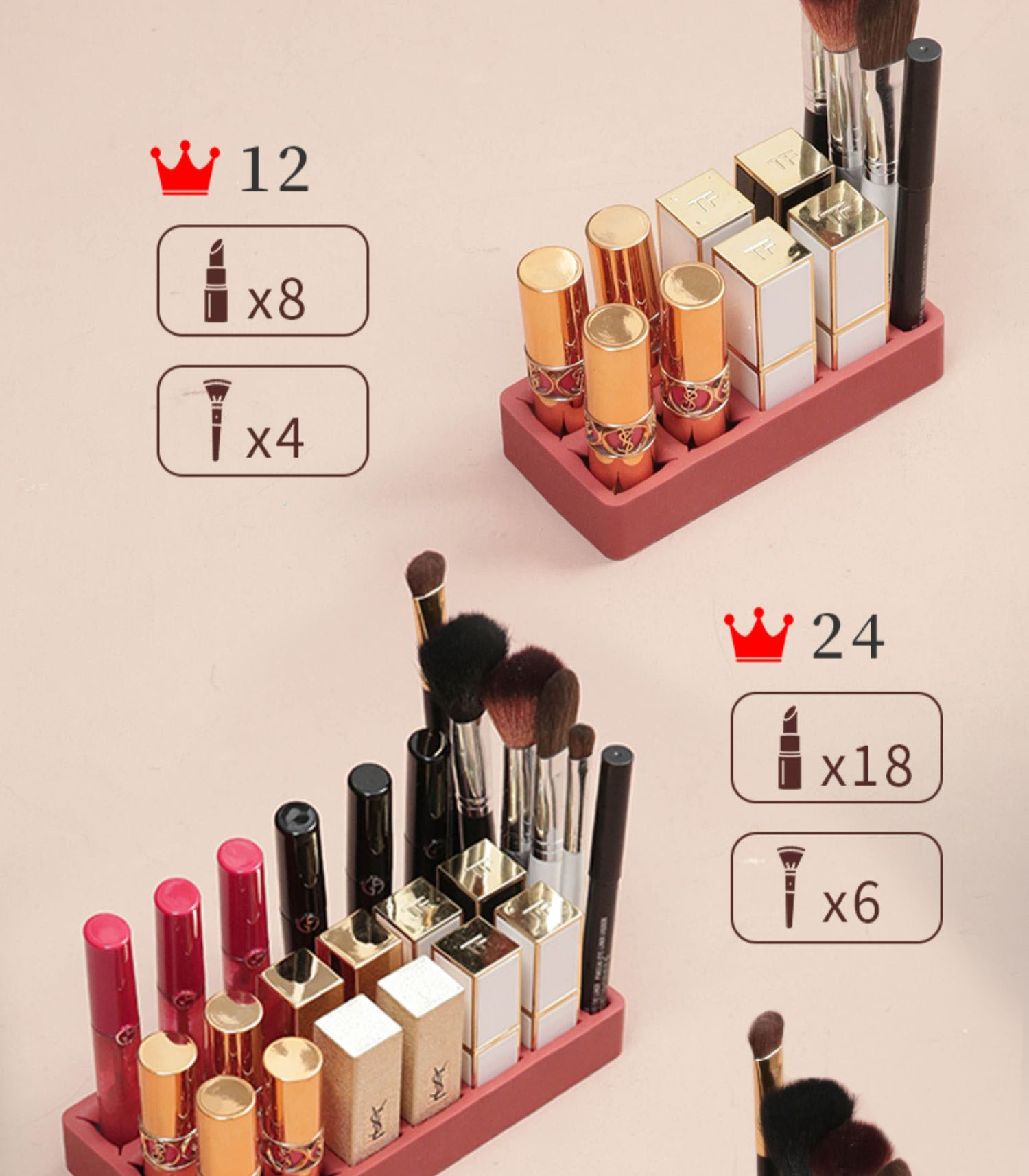 Silicone Lipstick Holder Organizer Brush Holder Multi - Temu