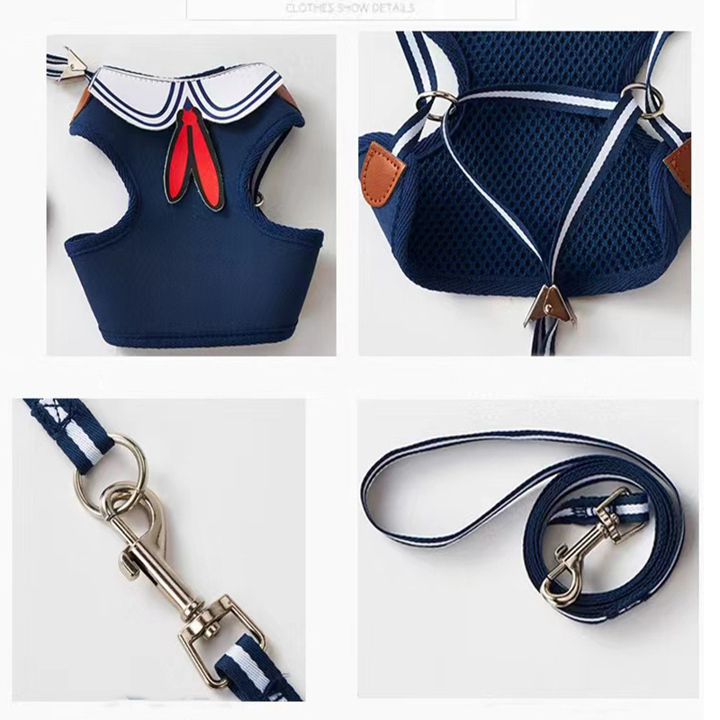Adjustable College Style Dog Harness And Leash Set For Dogs And Cats ...