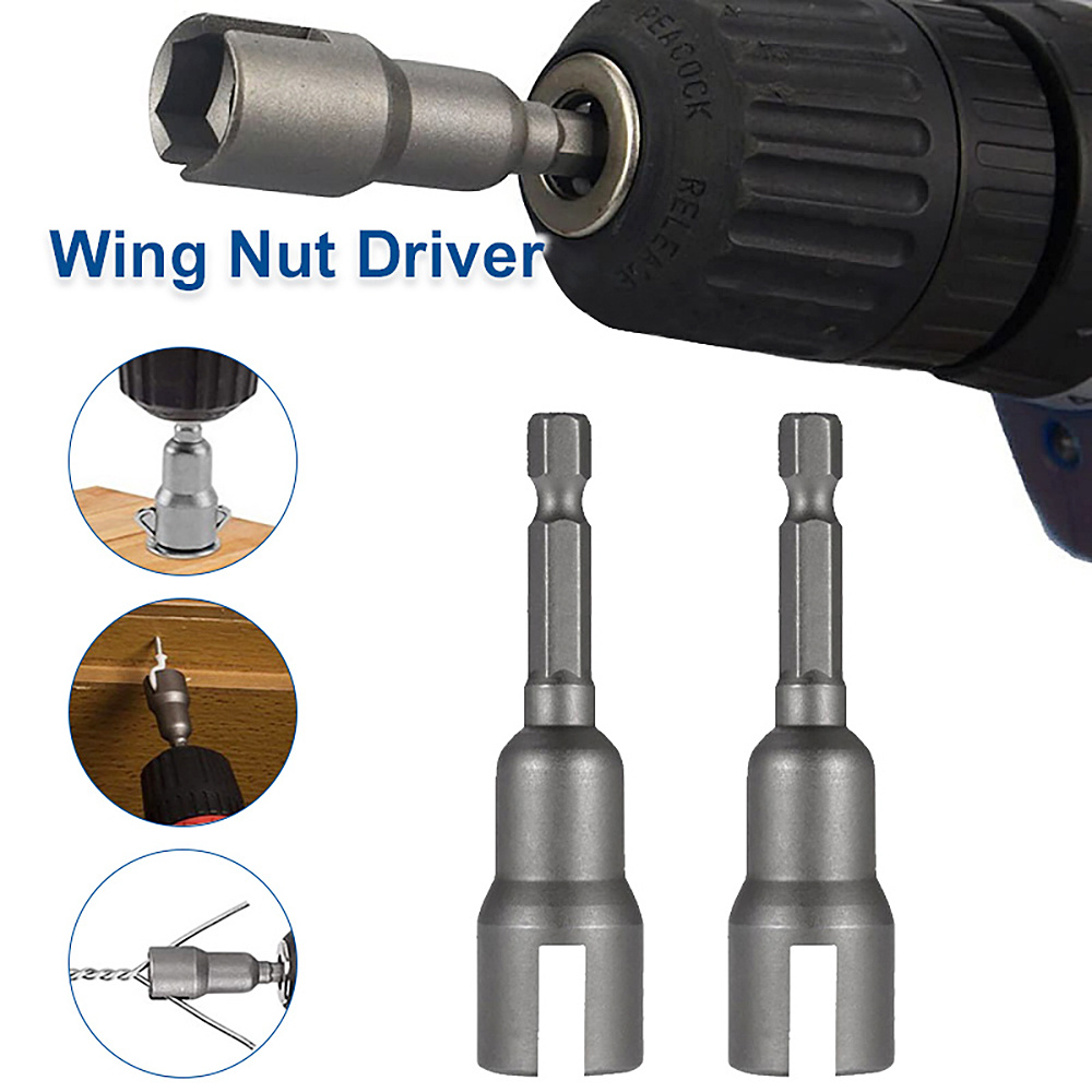 Power Wing Nut Driver Set Slot Wing Nut Drill Bit Socket - Temu