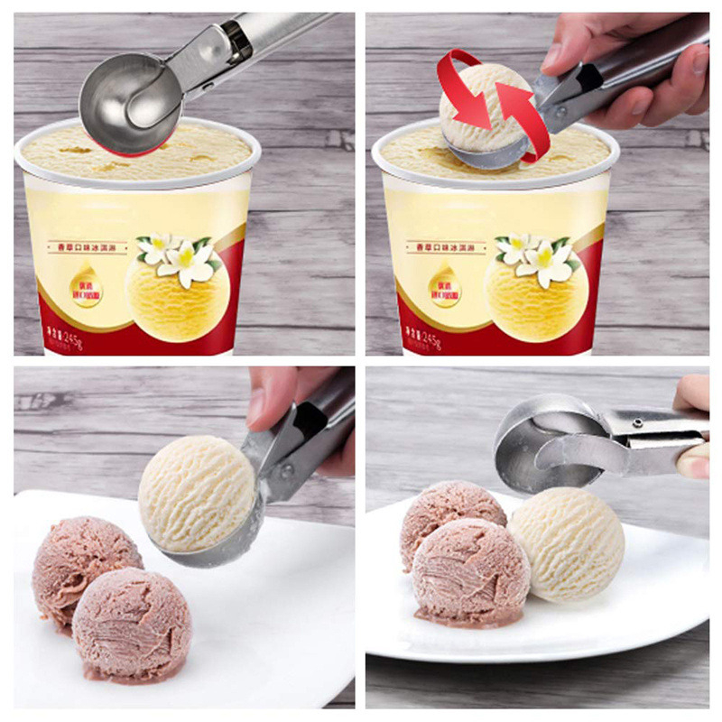 Ice Cream Scoop Trigger Stainless Steel Ice Cream Scooper - Temu