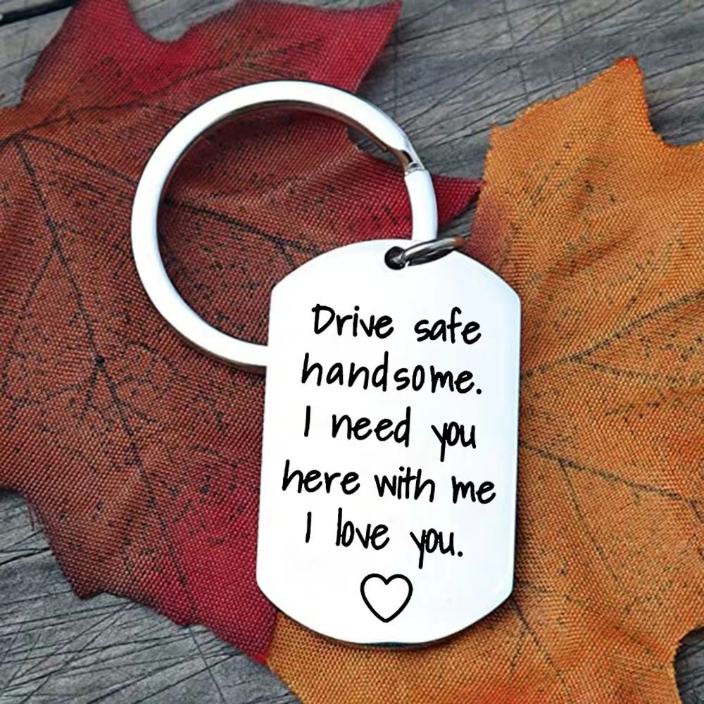 1pc Drive Safe Stainless Steel Keychain Drive Safe Here With Me New ...