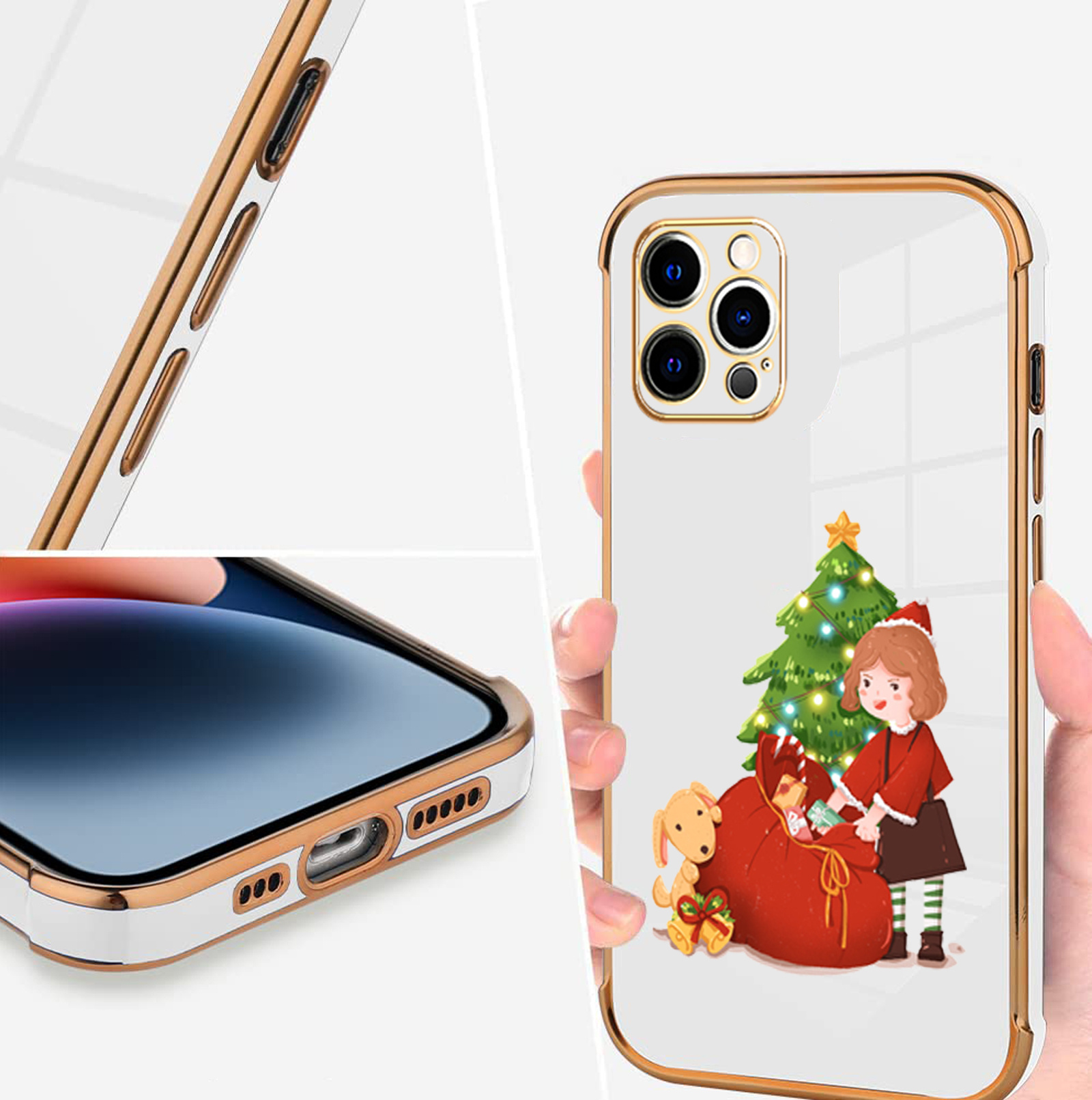 Christmas Phone Case, Galvanized Silicone Full Bag Fall Protection Case ...