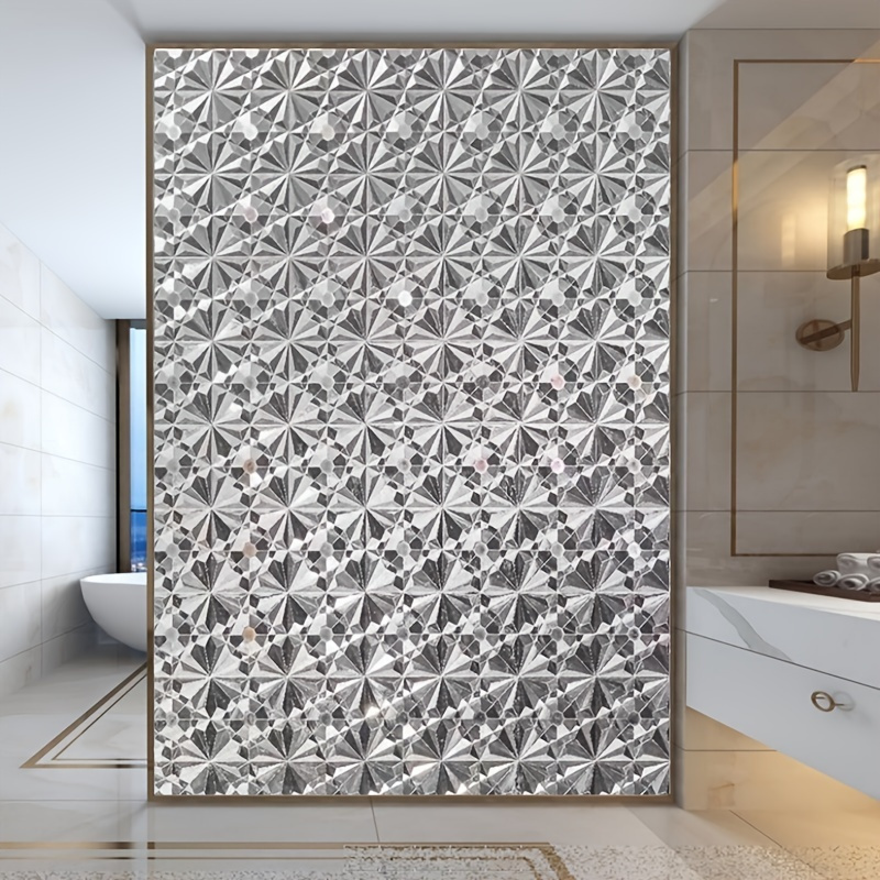 1pc Diamond Printed Window Privacy Film Modern Creative Window Cling ...