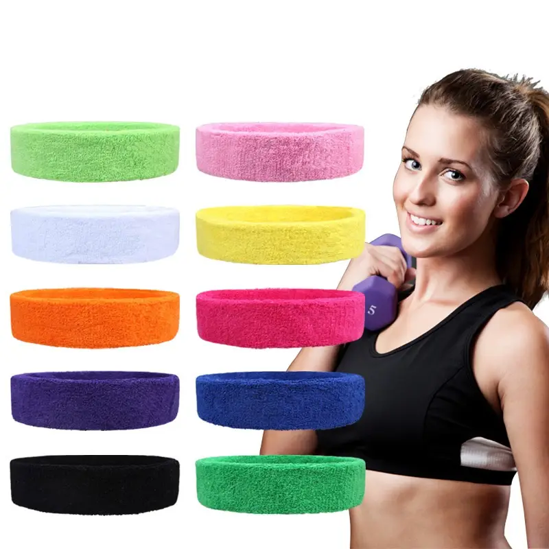 Terry Fleece Headband Women Wide Ribbed Sweat Absorbing Temu United
