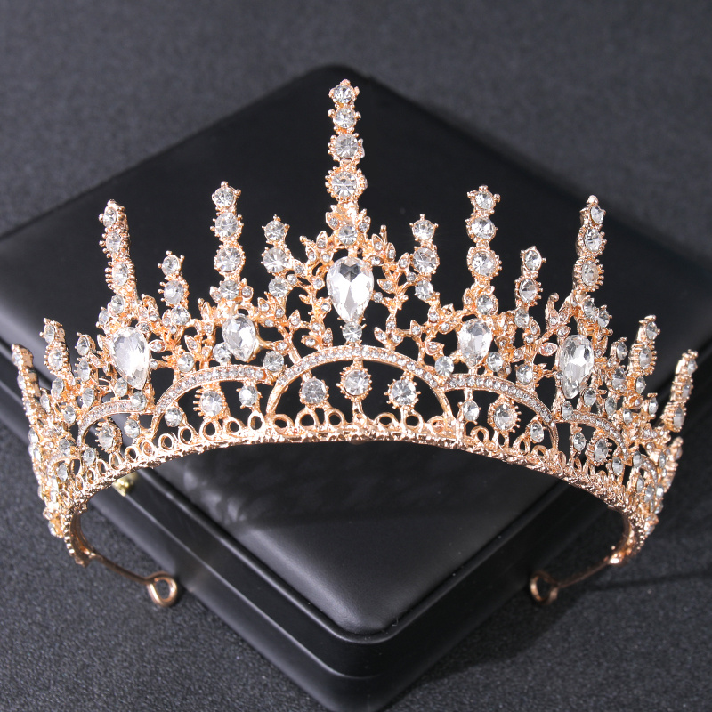 Crystal Golden Metal Bridal Crown Birthday Tiara - Temu