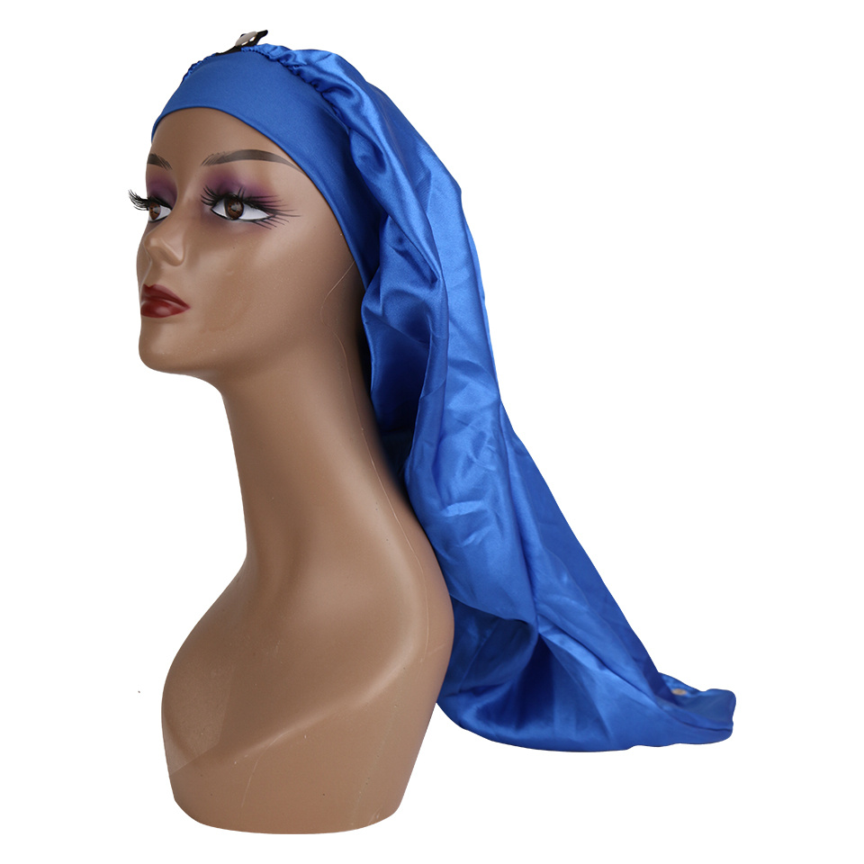 Satin Bonnet Large Sleep Cap Button Long Hair Braids Satin - Temu