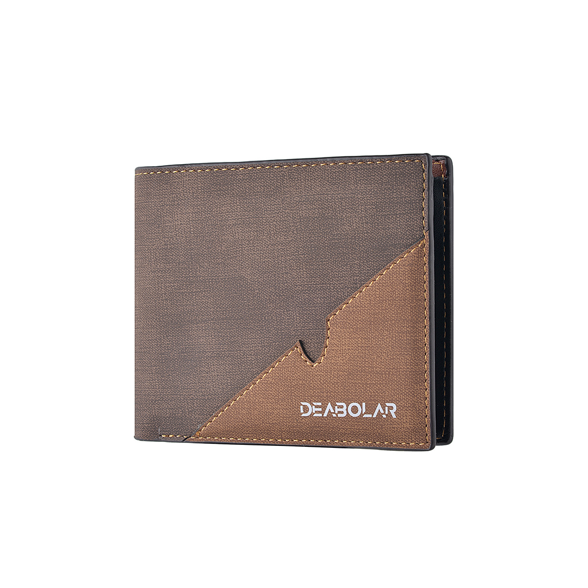 1pc New Mens Short Wallet Fold Horizontal Youth Wallet Stitching Retro ...