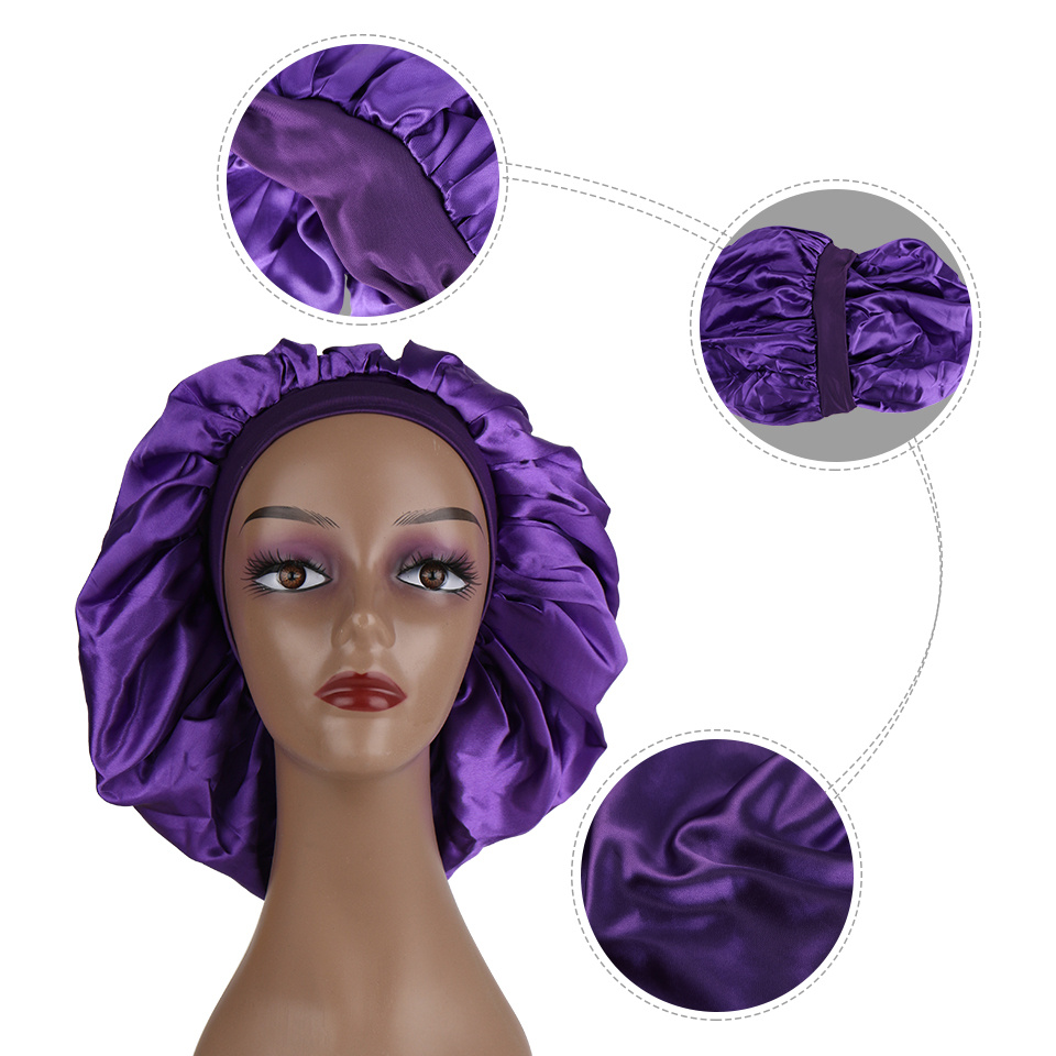 Silk Satin Bonnet Long Hair Sleeping Double Layer Adjustable - Temu