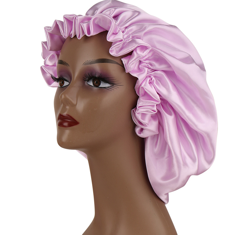 Double Layer Silk Satin Bonnet Women Adjustable Hair Bonnet - Temu ...