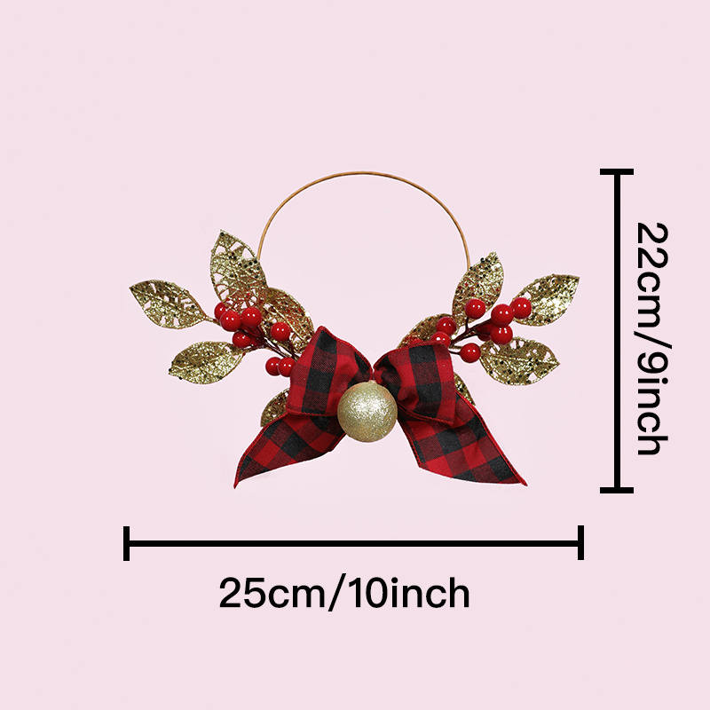 Artificial Flower Garland Christmas Wreath Decoration Front - Temu