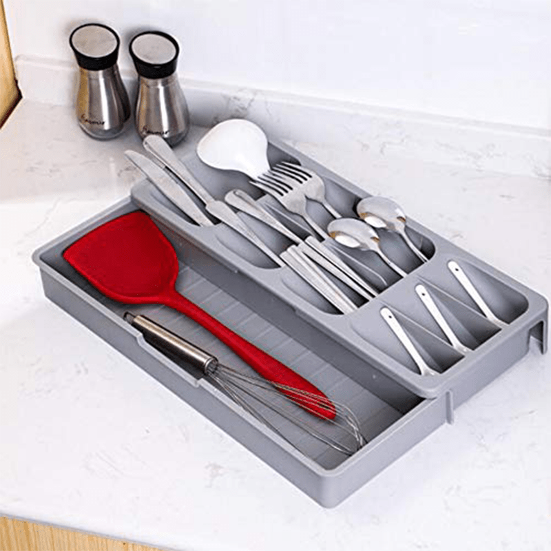 1pc Silverware Organizer Storage Tray Cutlery Expandable Organizer For ...
