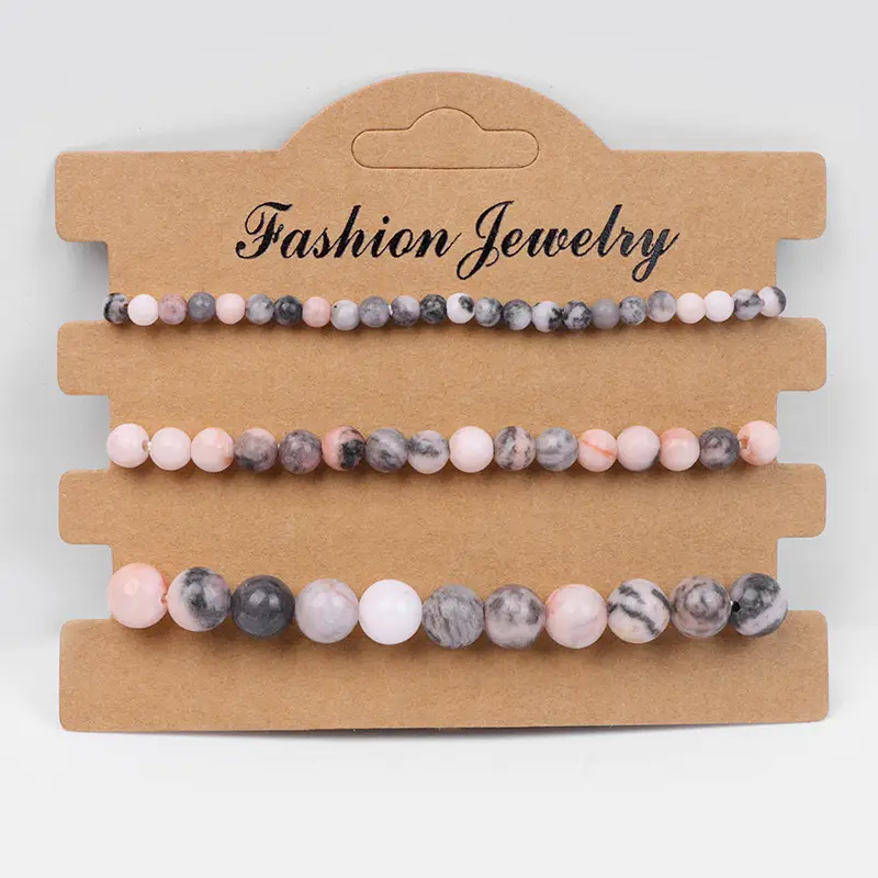 Natural Stone Beads Bracelets Three Different Sizes Beads Temu