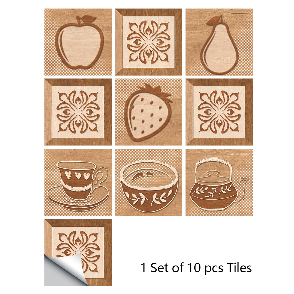 Wooden Pattern Tile Sticker Waterproof Self Tile - Temu New Zealand