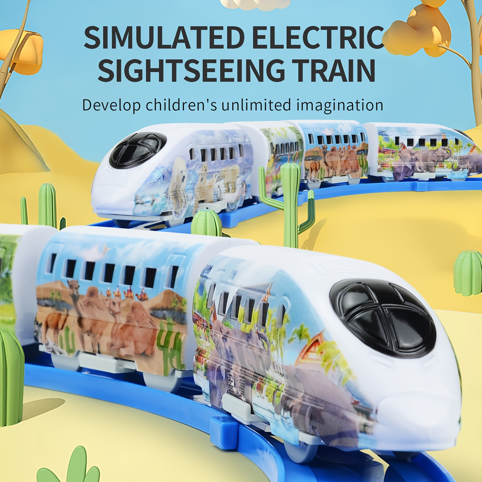 Animal-themed Electric Train Set - Battery-operated High Speed Rail Toy ...