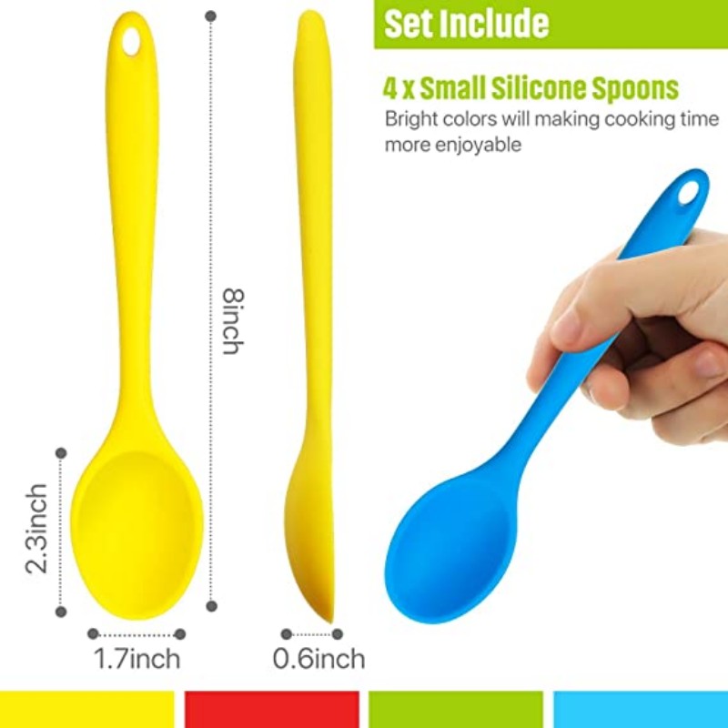 Multicolored Silicone Spoons Non stick Kitchen Spoon Cooking - Temu