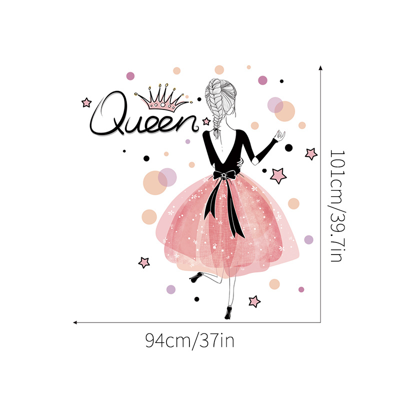 Wall Sticker Comic Character Cute Girl Pink Self adhesive - Temu New ...