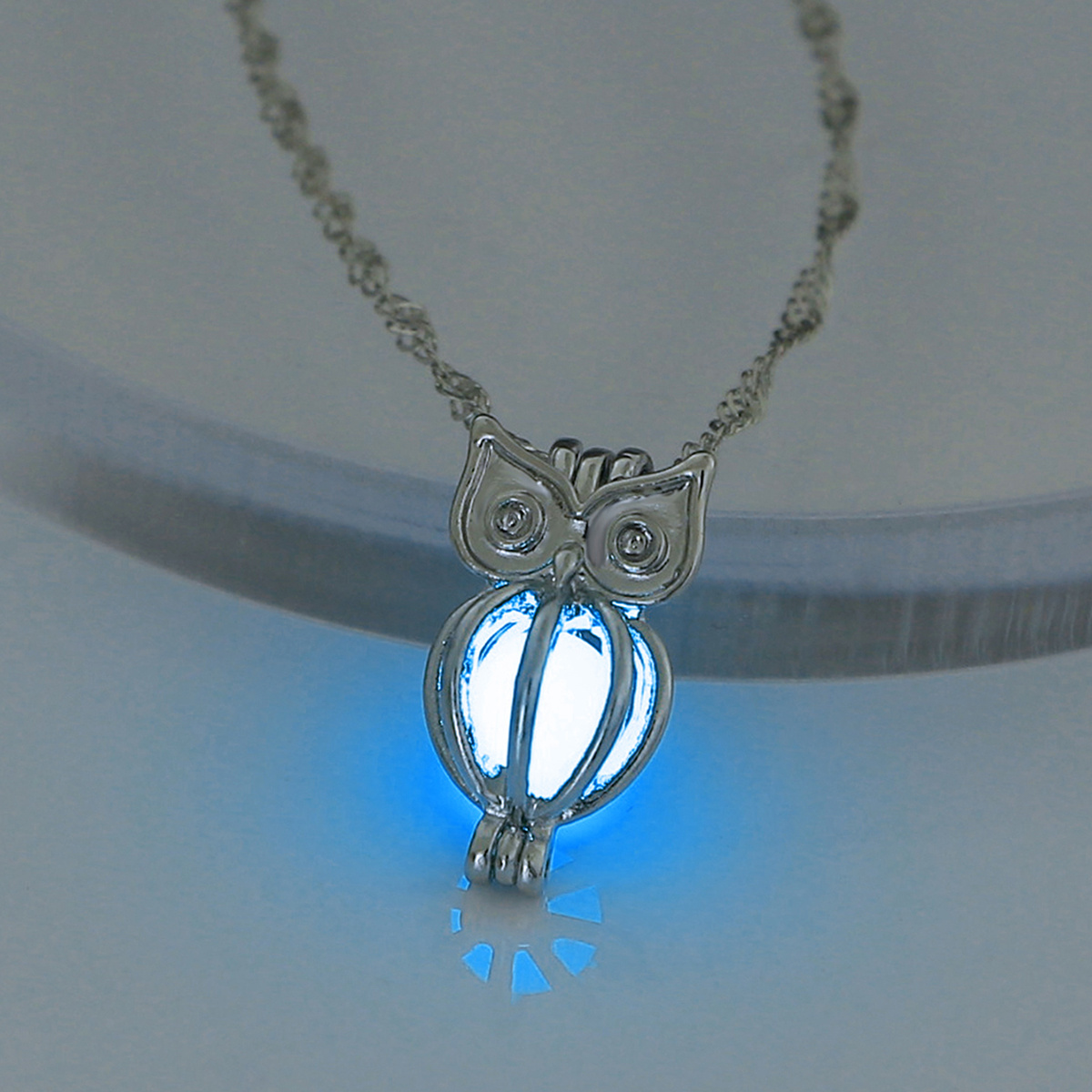Luminous Owl Diy Cage Pendant Necklace One Piece Trendy Jewelry Holiday ...