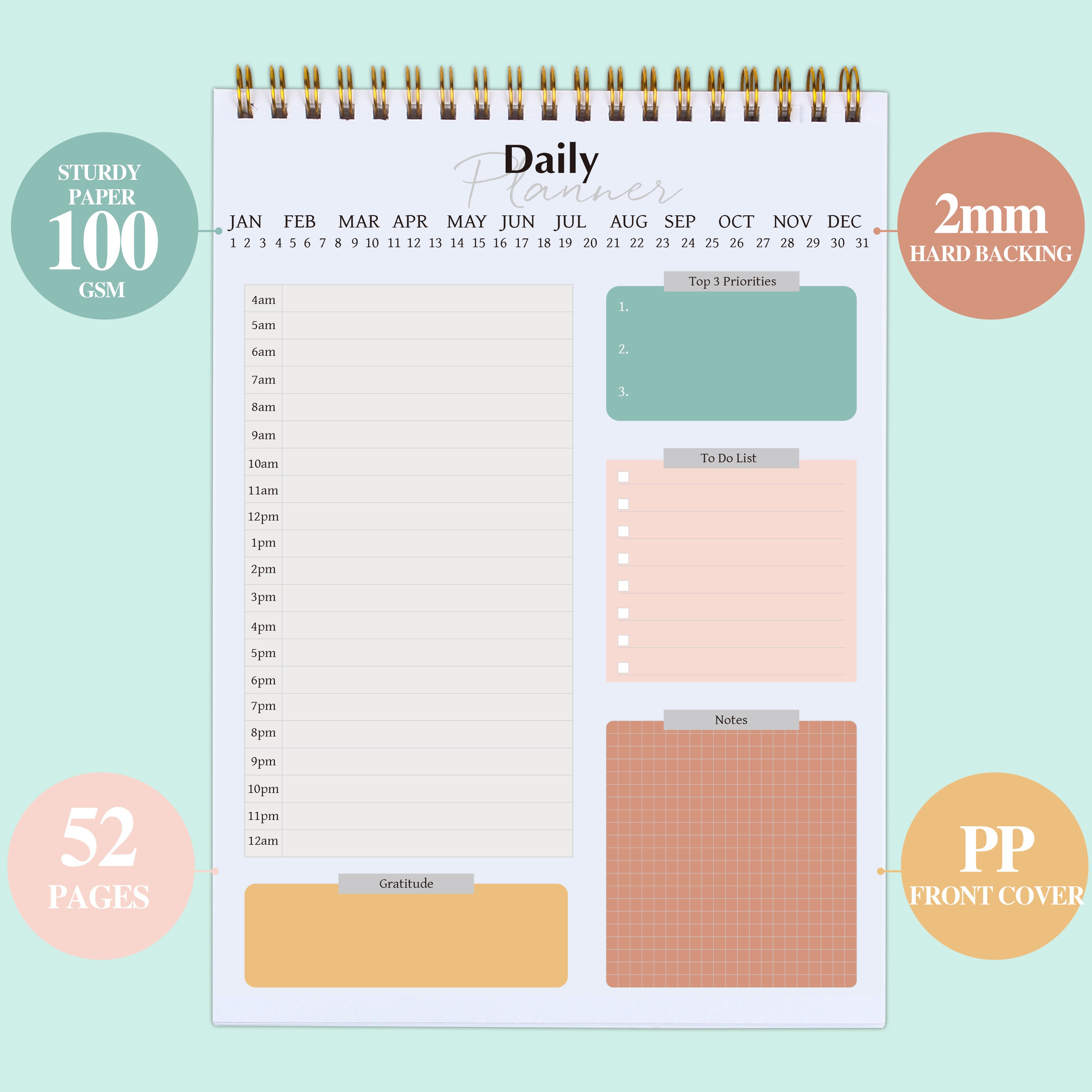 Hourly Schedule To Do List Task Checklist Agenda Notebook
