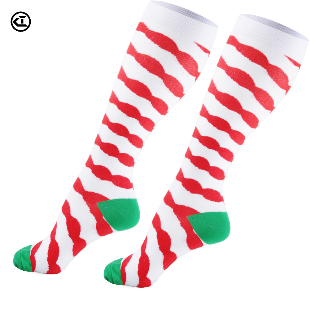 Conyet Striped Pattern Knee High Socks Christmas Compression - Temu ...