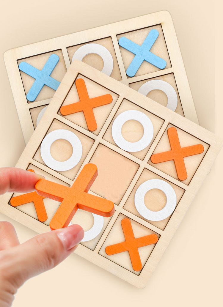rustic tic tac toe wooden board game table toy perfect - Temu