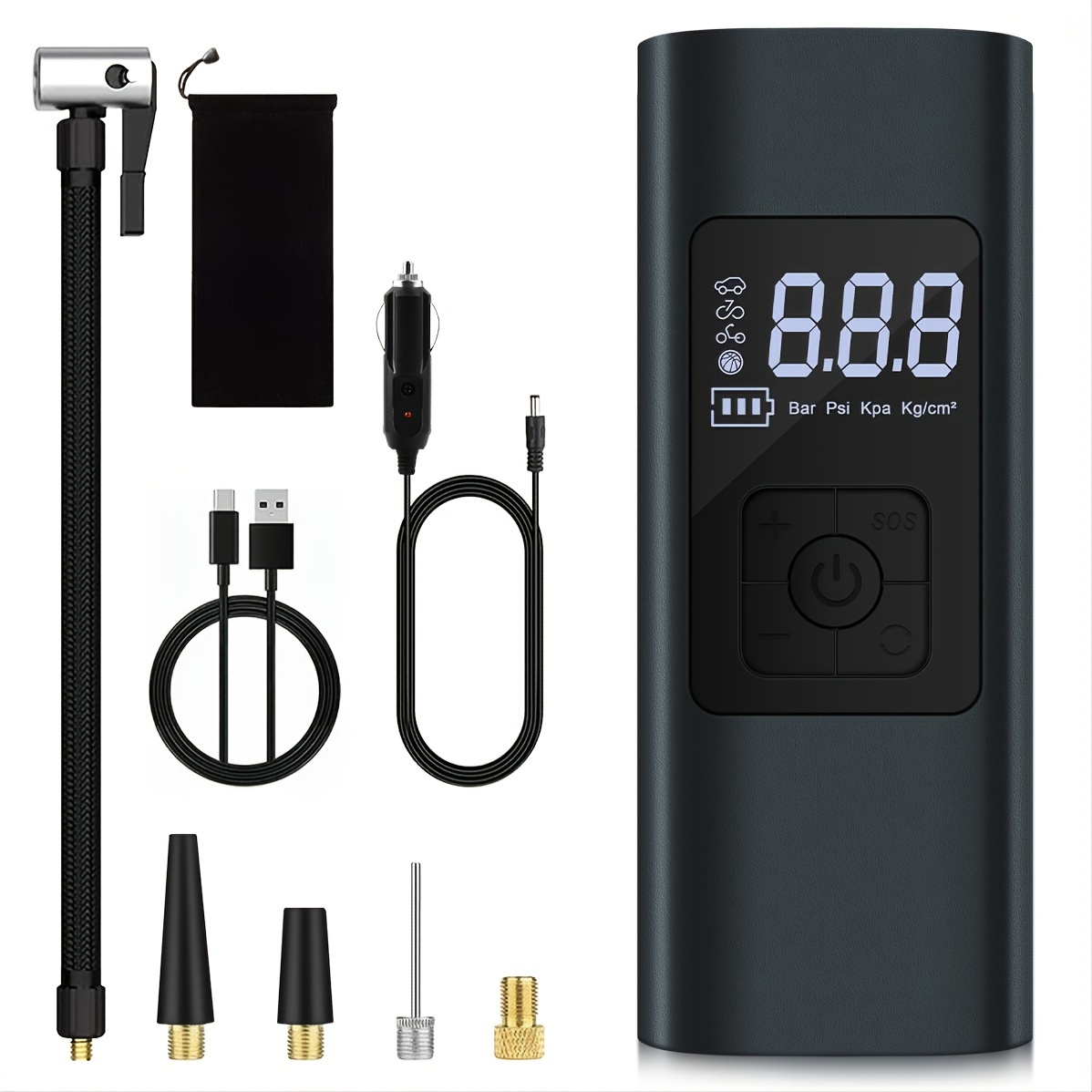 Cordless Tire Inflator Mini Bike Pump Portable Air Compressor 150 Psi