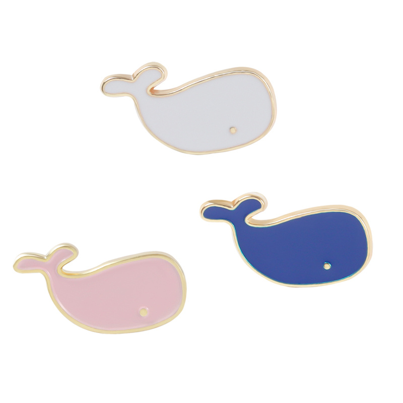 1pc 3pcs Cute Whale Enamel Pins Custom White Blue Lovely Sea Animals ...