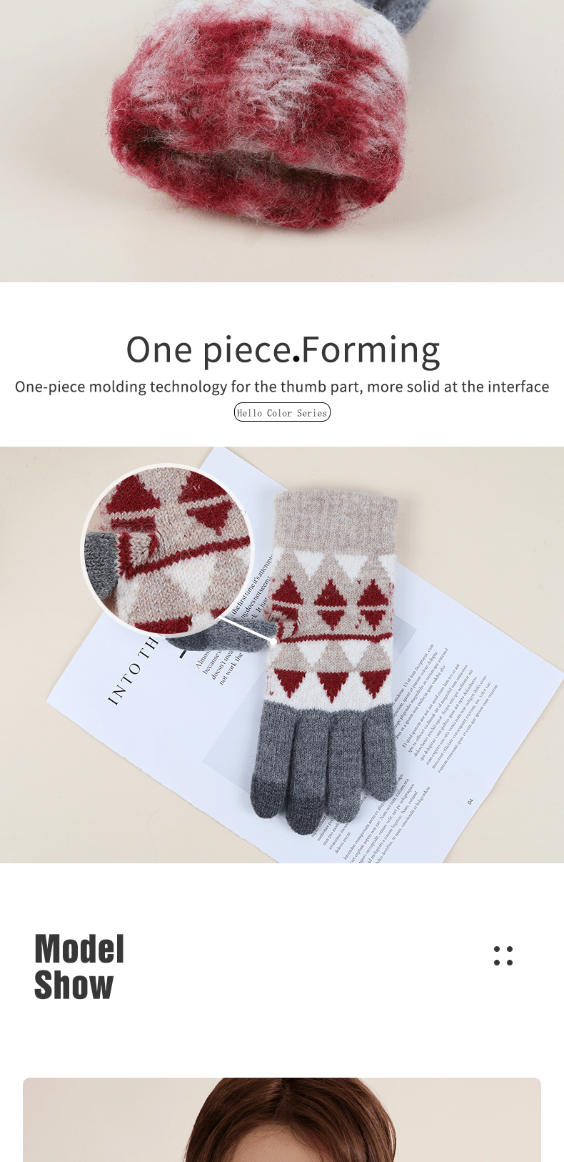 Wool Knitted Gloves Women's Winter Warm Full finger Gloves - Temu