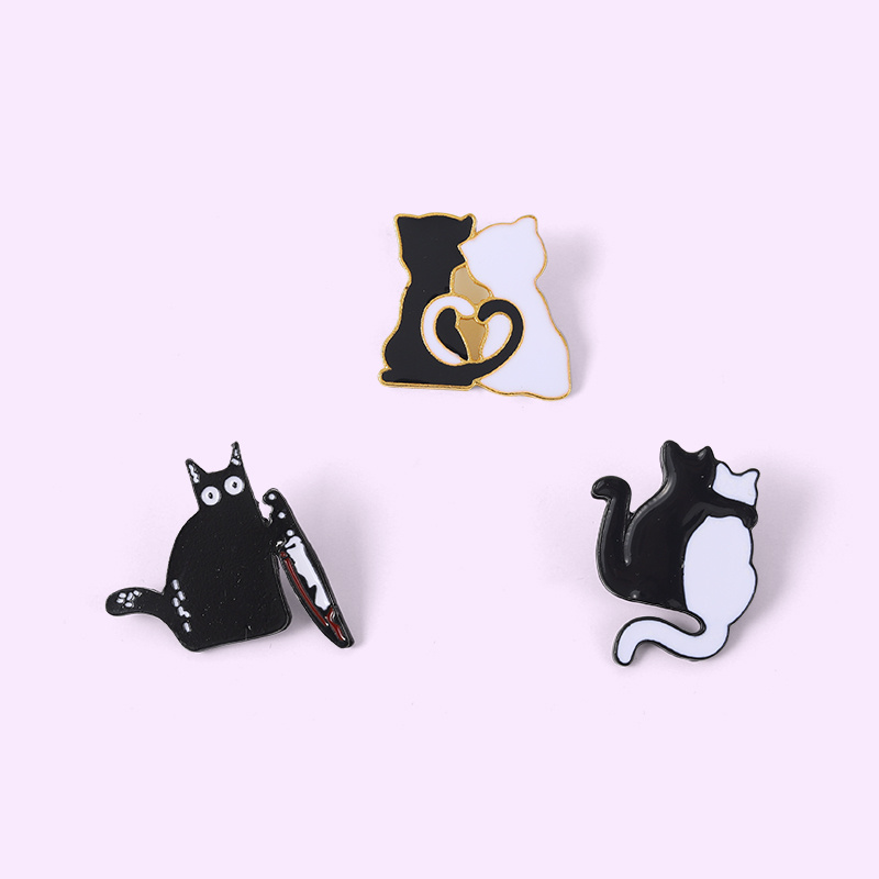 Enamel Pin Unique Black Hugging Lovers - Temu