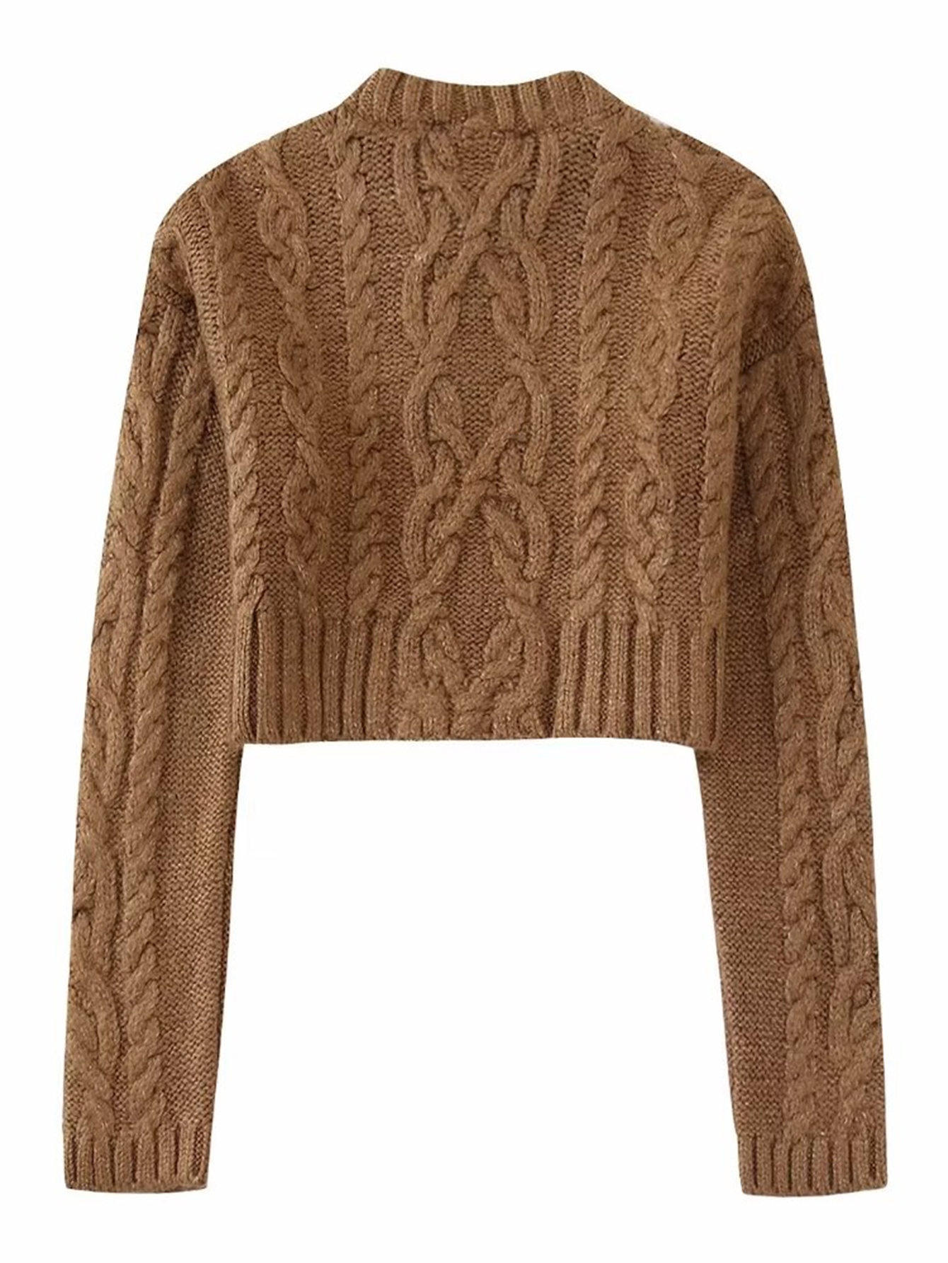 Crew Neck Long Sleeve Solid Knitted Sweater Casual - Temu Australia
