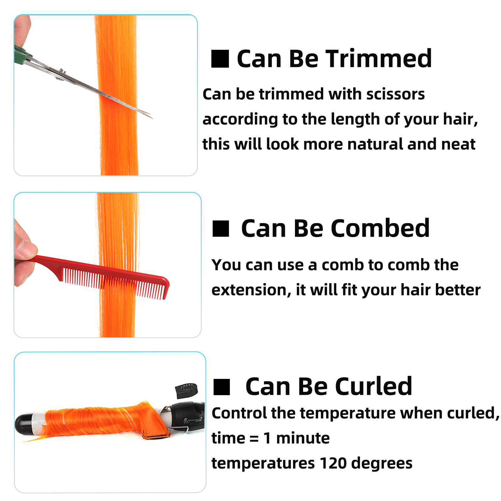 Synthetic Clip Hair Extension Straight Hair - Temu