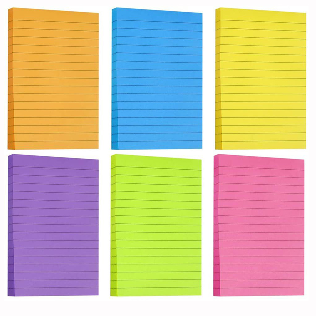 Sticky Notes Per Book Large Size With Horizontal Lines In 6 - Temu